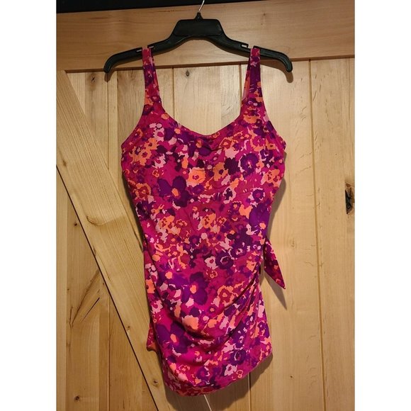 L.L. Bean | Swim | Ll Bean Sz 4 One Piece Swimsuit Purple Pink Floral ...